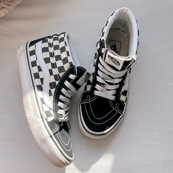Vans | Shoes | Vans Black White Checkered High Top Sneakers | Poshmark